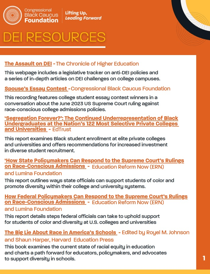 2024 CBCF DEI Resource Guide » Publication » Congressional Black Caucus Foundation » Advancing ...