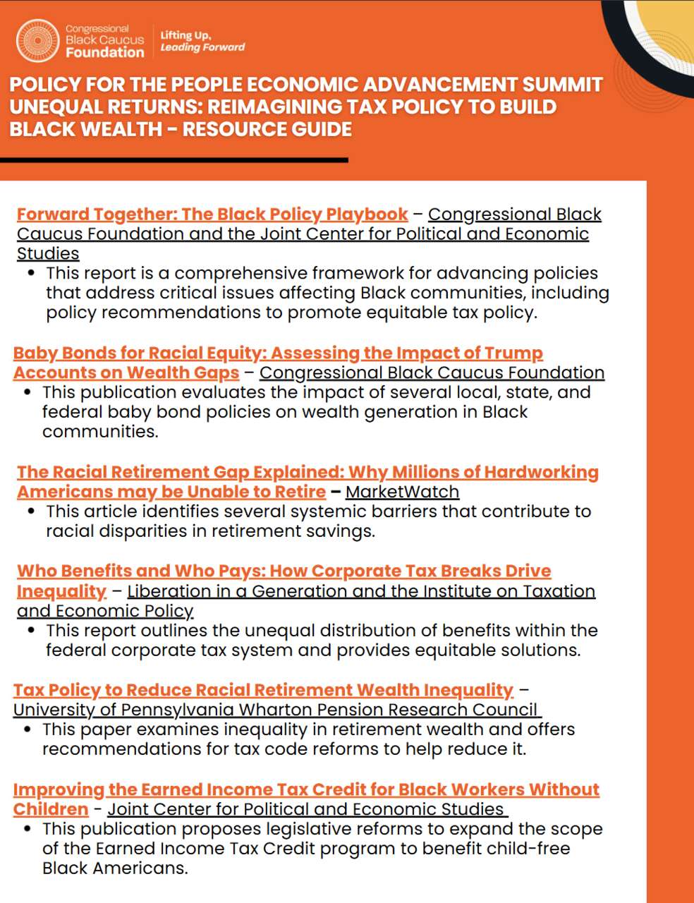 Resource Guide – Unequal Returns: Reimagining Tax Policy to Build Black ...